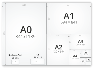 Variety of paper sizes